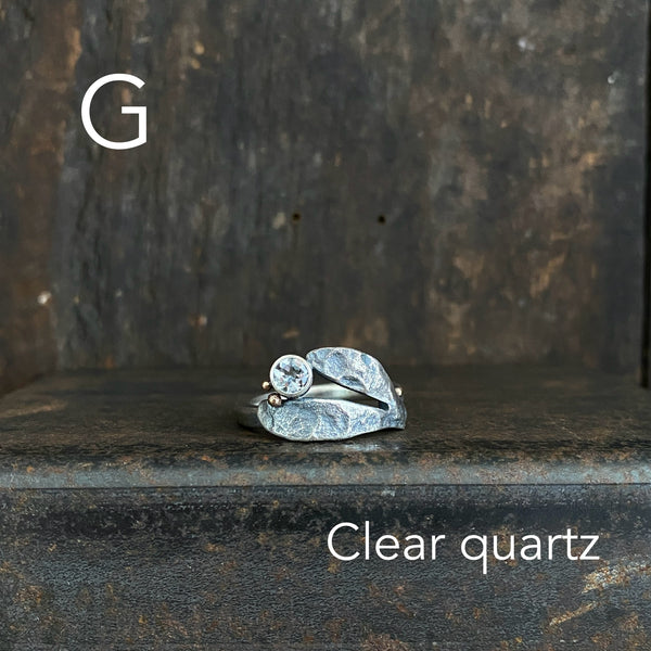 Lunar Sprout Ring with Gemstone – Quench Metalworks